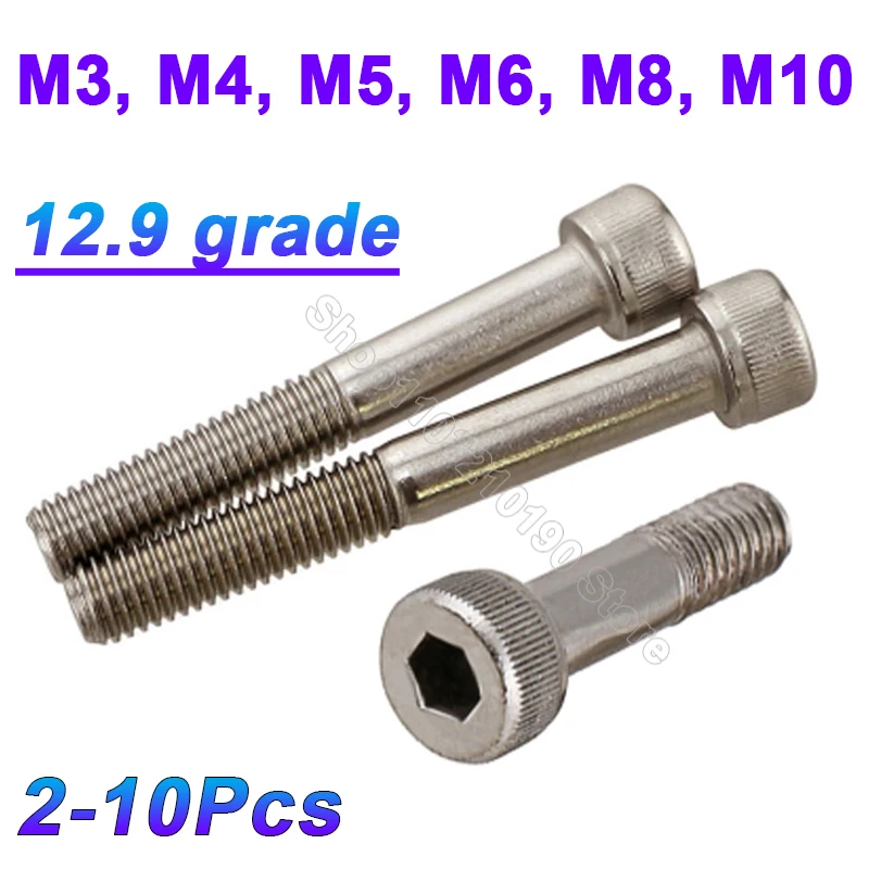 M3 M4 M5 M6 M8 M10 M12 12.9 Grade Nickel Plated Half Thread Hexagon ...