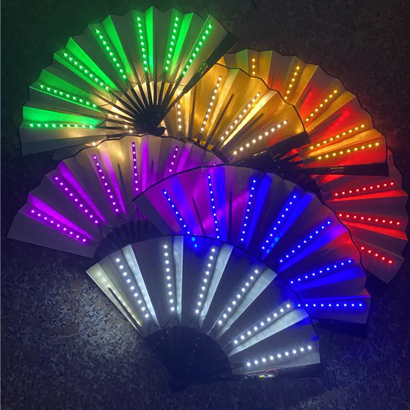 1pc-Luminous-Folding-Fan-Led-Play-Fan-Colorful-Hand-Held-Abanico-Led ...