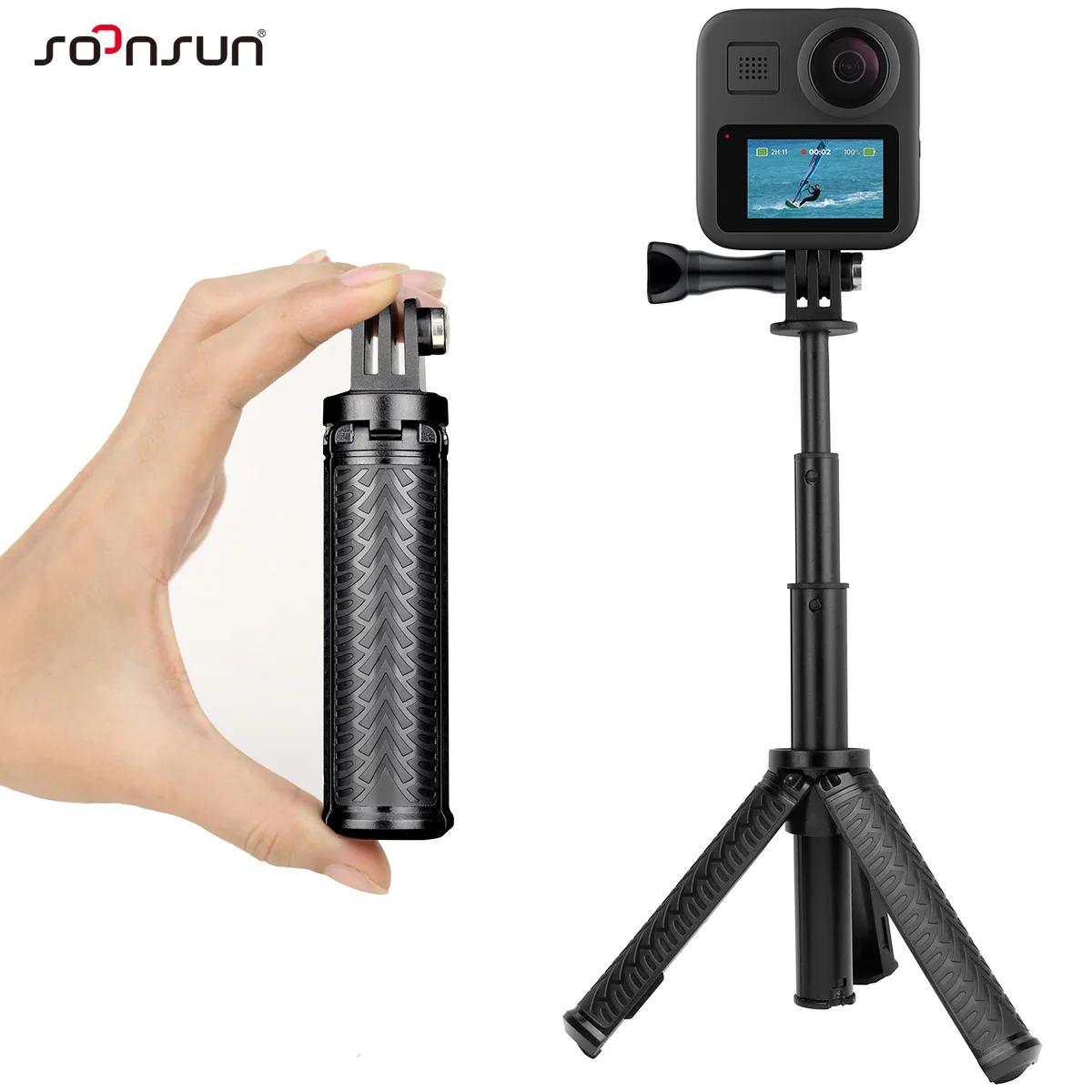 SOONSUN-Mini-Selfie-Stick-Tripod-for-GoPro-SJCAM-AKASO-Insta360-DJI ...