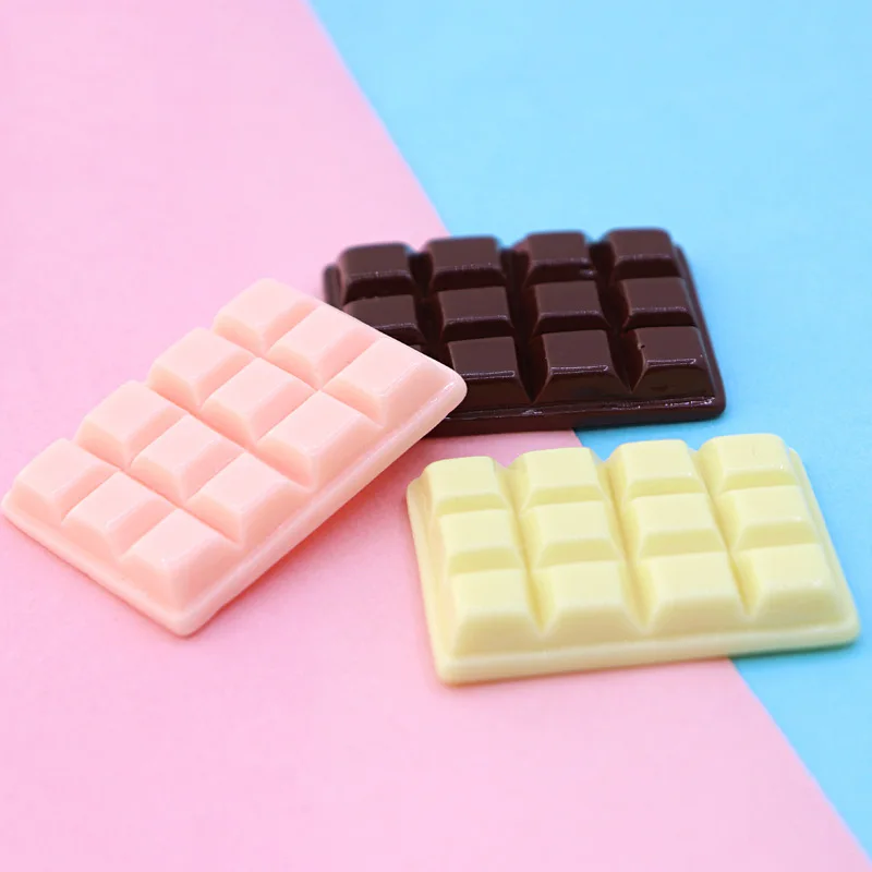10Pcs/lot Simulation Chocolate Block DIY Resin Accessories Flatback ...