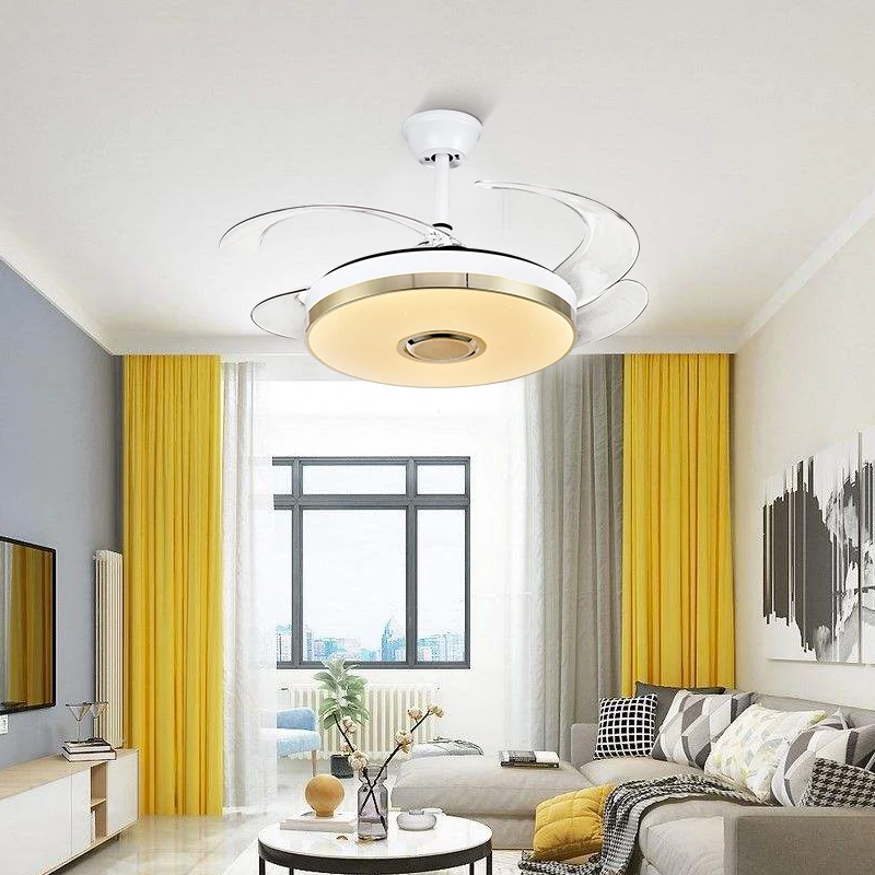 Living-Room-Hidden-Retractable-Blades-Bluetooth-Speaker-LED-Ceiling-Fan ...