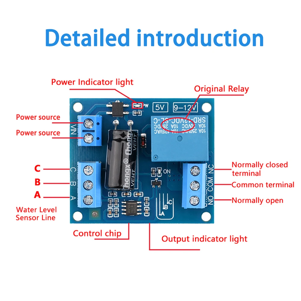 DC-5V-12V-Automatic-Water-Level-Controller-Module-Solenoid-Valve-Motor ...