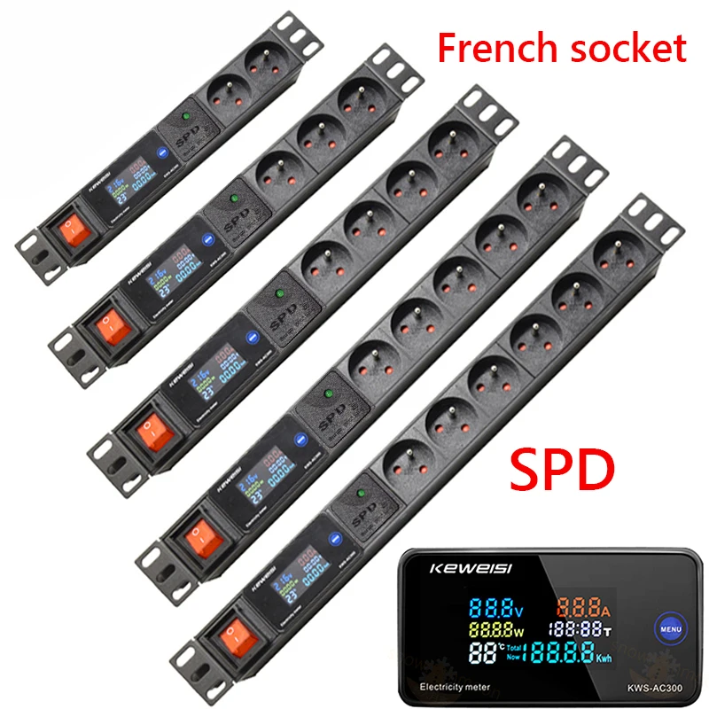 French-socket-PDU-Power-strip-digital-voltage-measuring-instrument-SPD ...