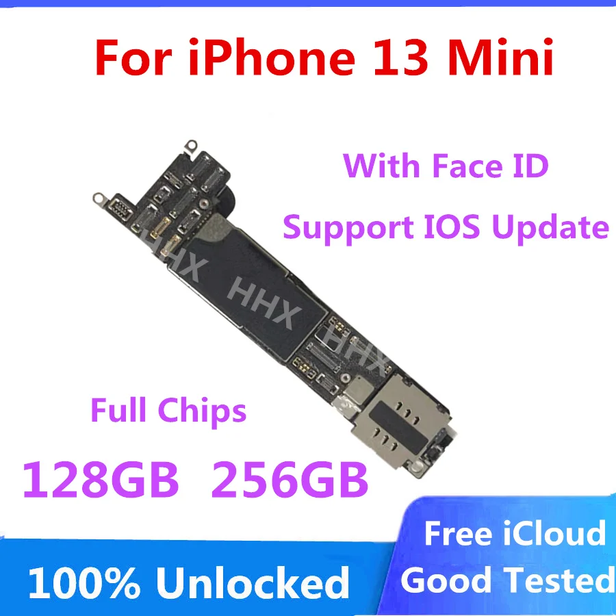 100%Original For iPhone 13 Mini Motherboard With/NO Face ID Unlocked ...