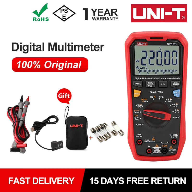 UNI-T-Professional-Multimeter-Digital-UT61E-UT61D-UT61B-DC-AC-1000V ...