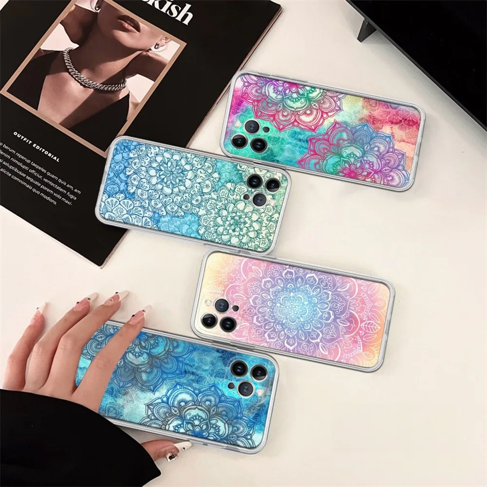 Mandala Chakra Yoga Phone Case Silicone Soft for iphone 15 14 13 12 11 ...