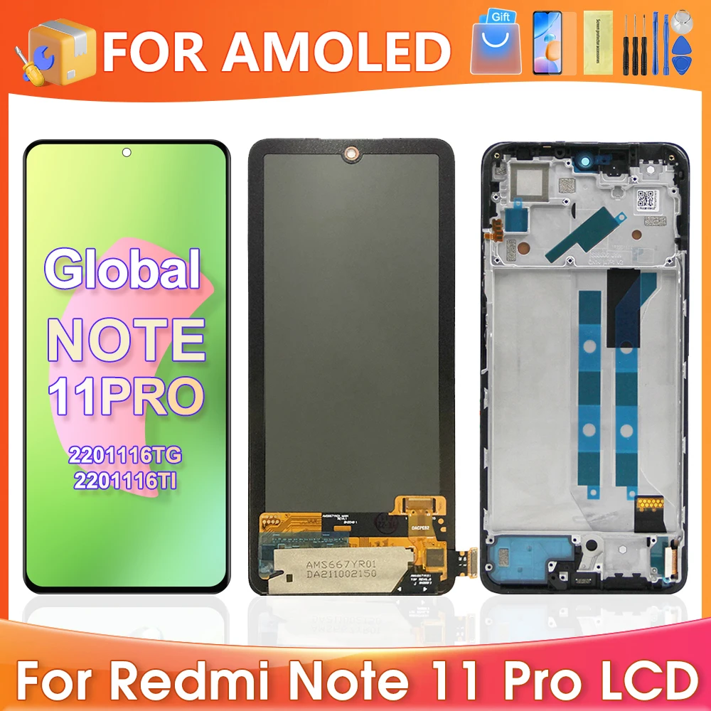 6.67''AMOLED For Xiaomi Redmi Note 11 Pro 5G For Redmi Note 11 Pro LCD ...