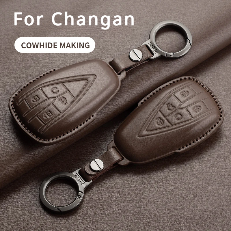 3-4-5-Buttons-Leather-Car-Remote-Key-Case-Cover-For-Changan-UNIT-UNIK ...