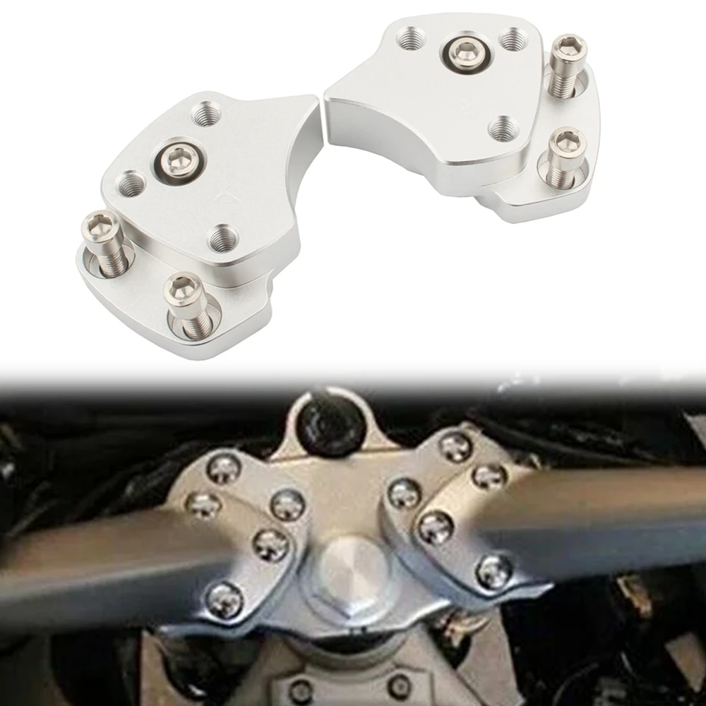 Aluminum Motorcycle Handlebar Riser Spacers Silver For Yamaha FJR1300 ...