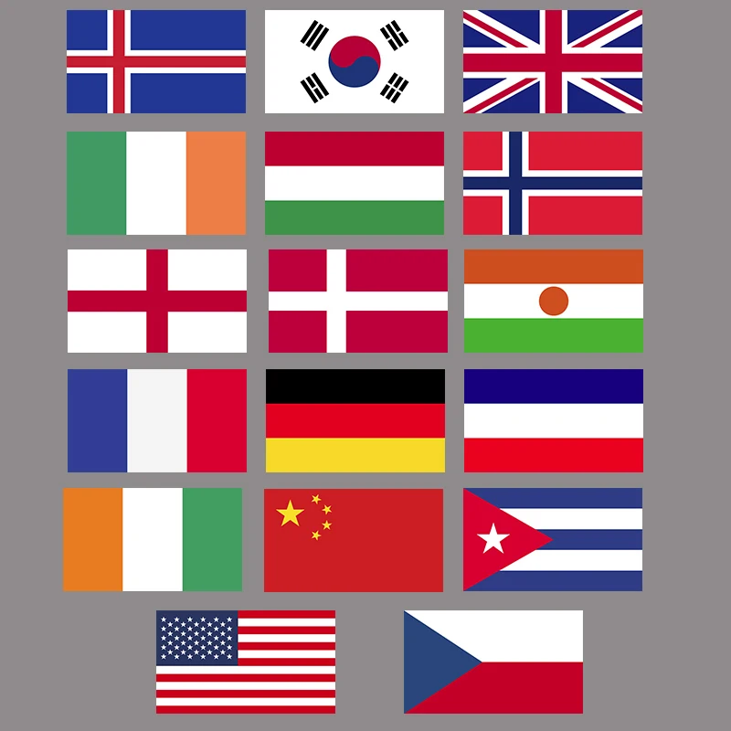 17 Small National Flags Heat Transfer 7*4cm Clothing Patch Iron Badges ...