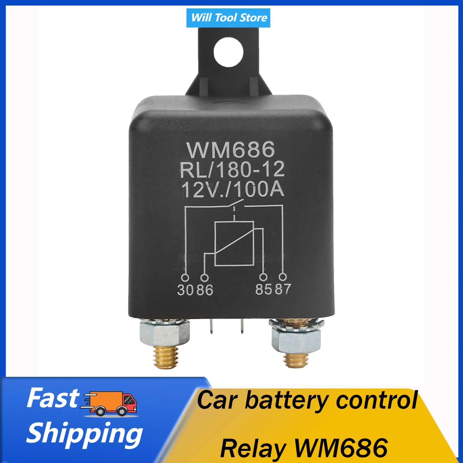 Car Relay Car battery control Relay WM686 100A Normal Open Heavy Duty ...