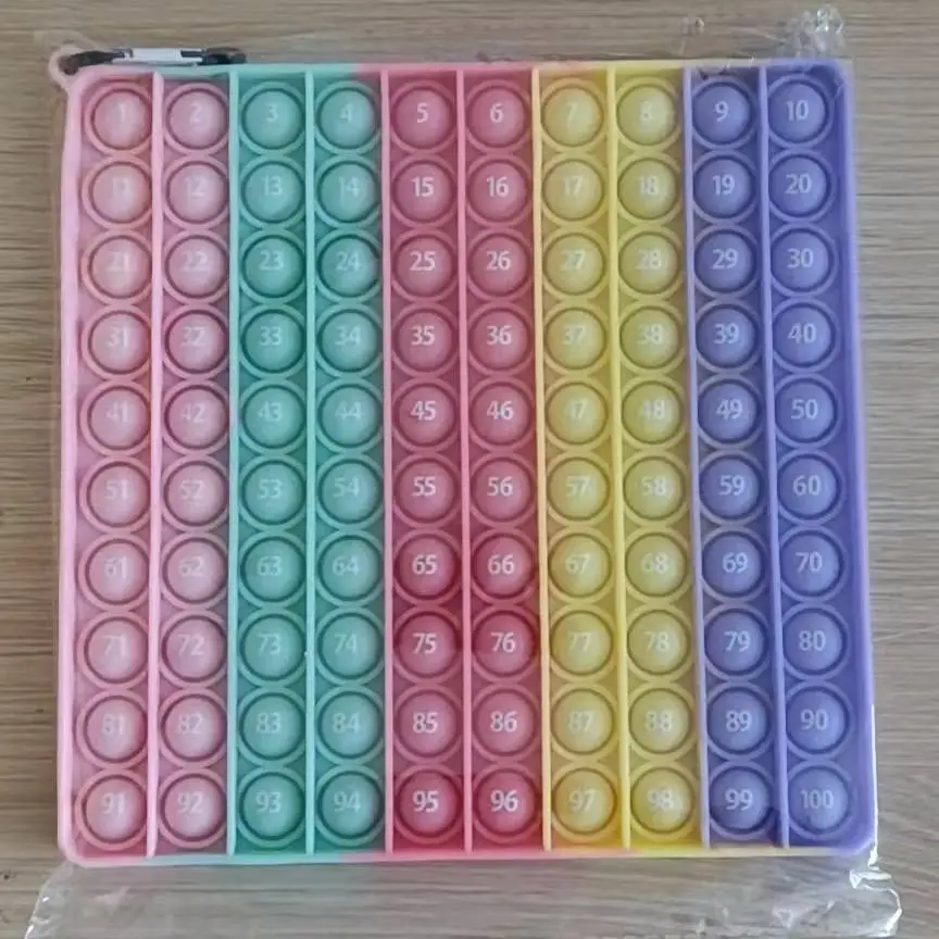 Montessori 1-100 Counting Table Math Toys Big Szie Push Bubble Kids ...