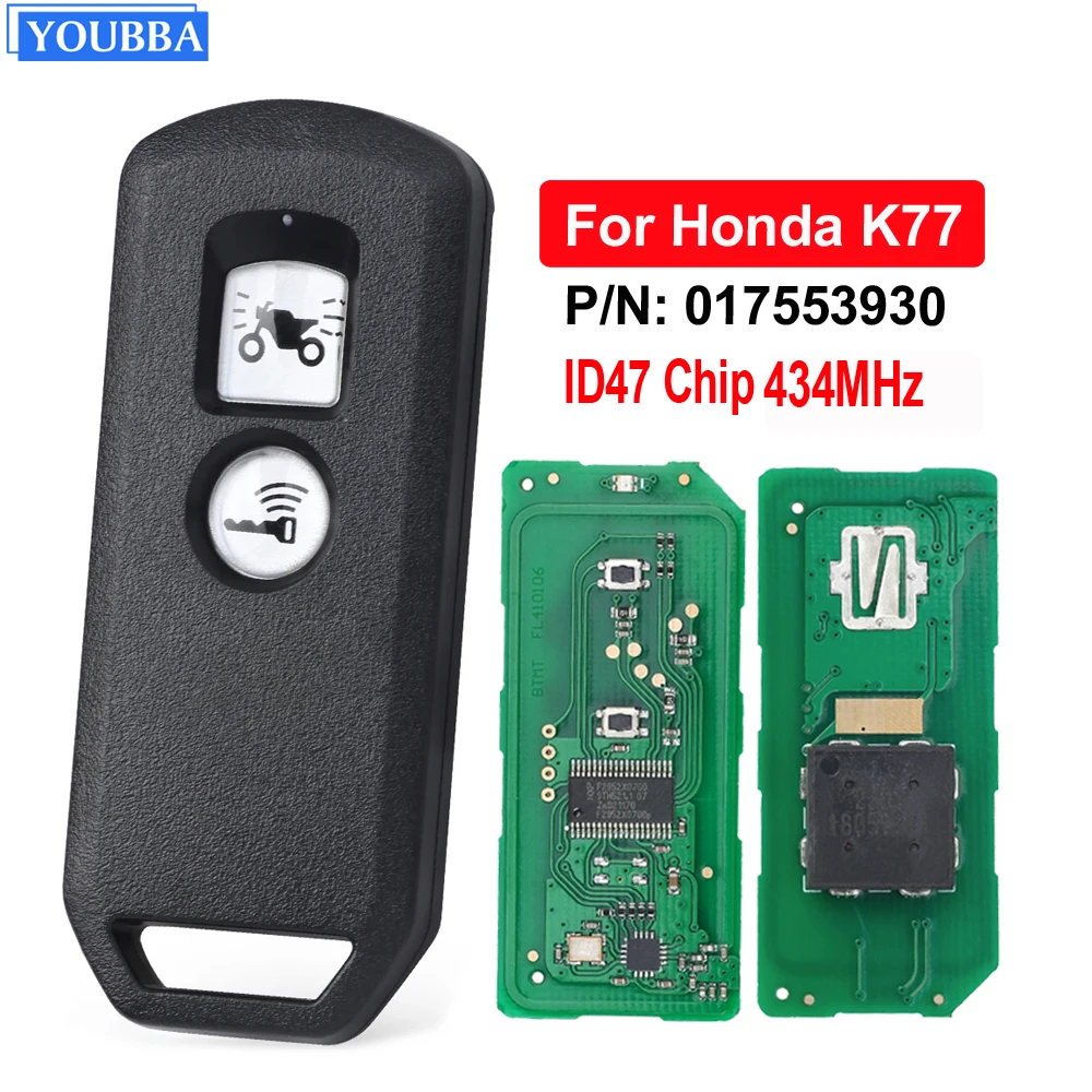 YOUBBA Keyless Remote Key ID47 434MHz for HONDA ADV X-ADV SH 125i 150i ...