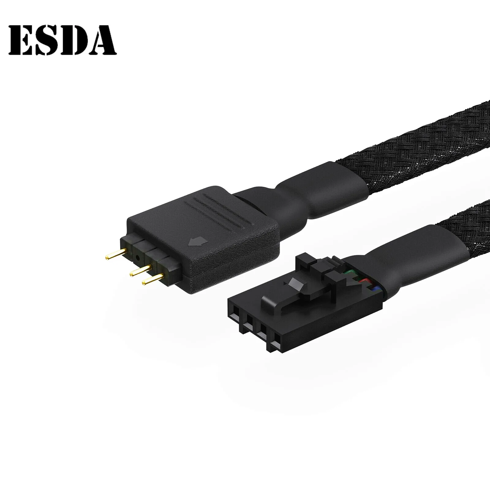 Corsair RGB Fan Hub to 3-pin Standard ARGB 5V Male Adapter Cable Black ...
