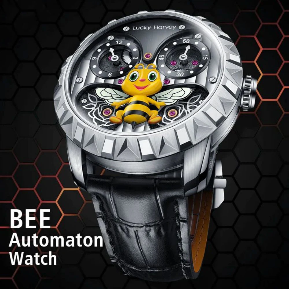 Lucky-Harvey-Bee-flapping-dial-Limited-edition-Automatic-mechanical-movement-watches-for-men ...