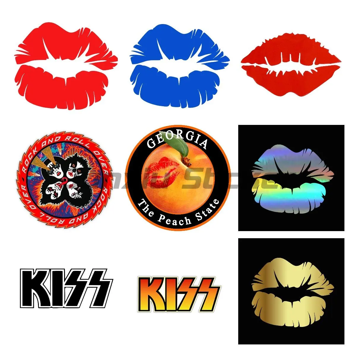 Kiss Marks Red Lips Vinyl Car Stickers for Cars, Laptop, Boat, for Wall ...