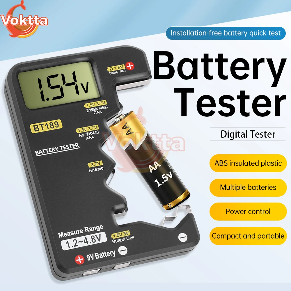 LCD Display Battery Tester Mini Power Bank Detector Tool Universal ...