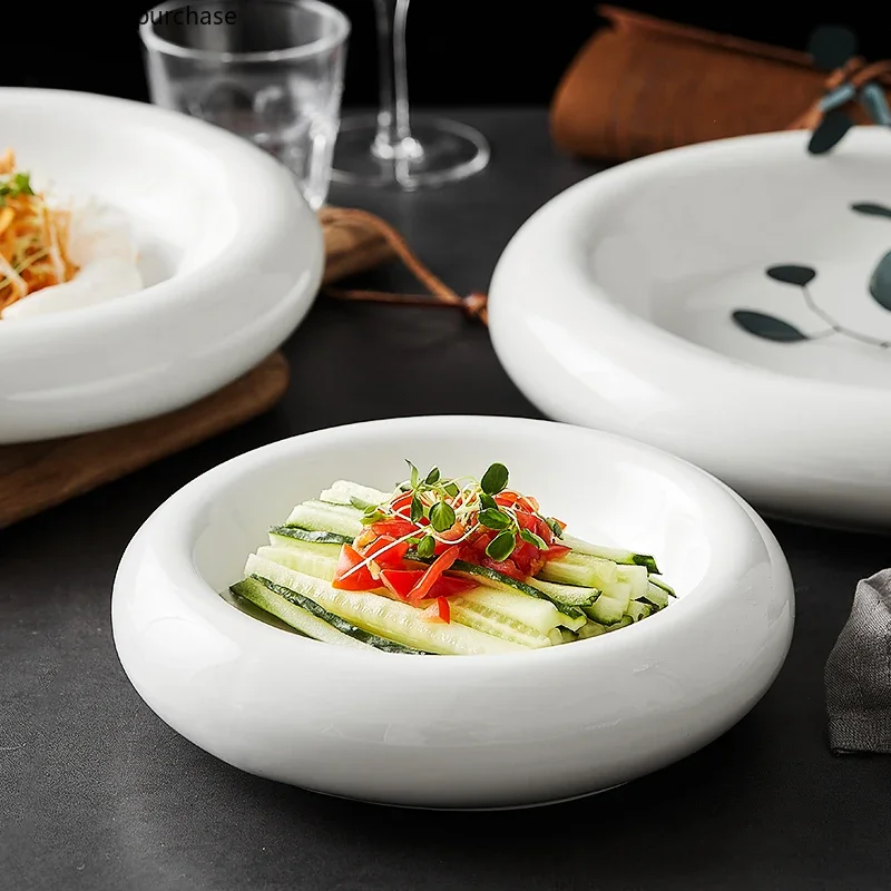 Round-Thick-Vegetable-Plate-Hotel-Restaurant-Clubhouse-Cold-Dish-Wobble ...
