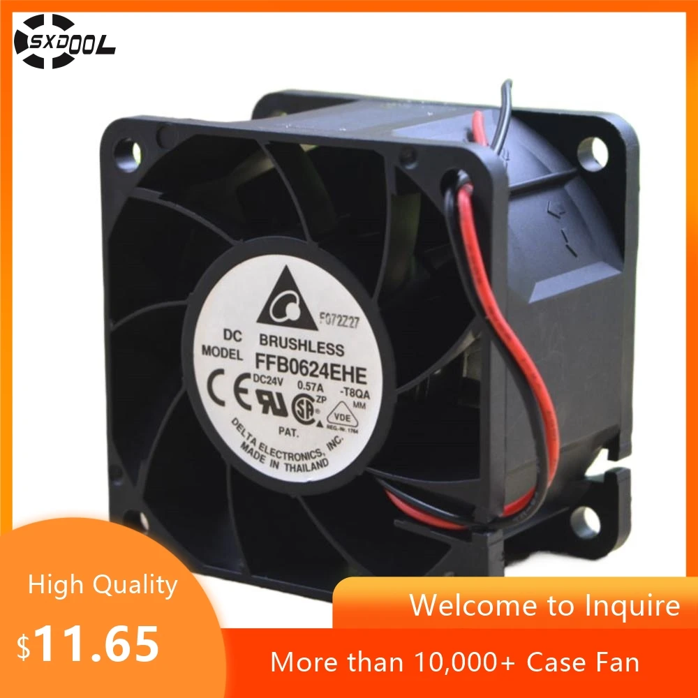60mm 24V Axial Case Fan for Delta FFB0624EHE 60x60x38mm 24V 0.57A High ...