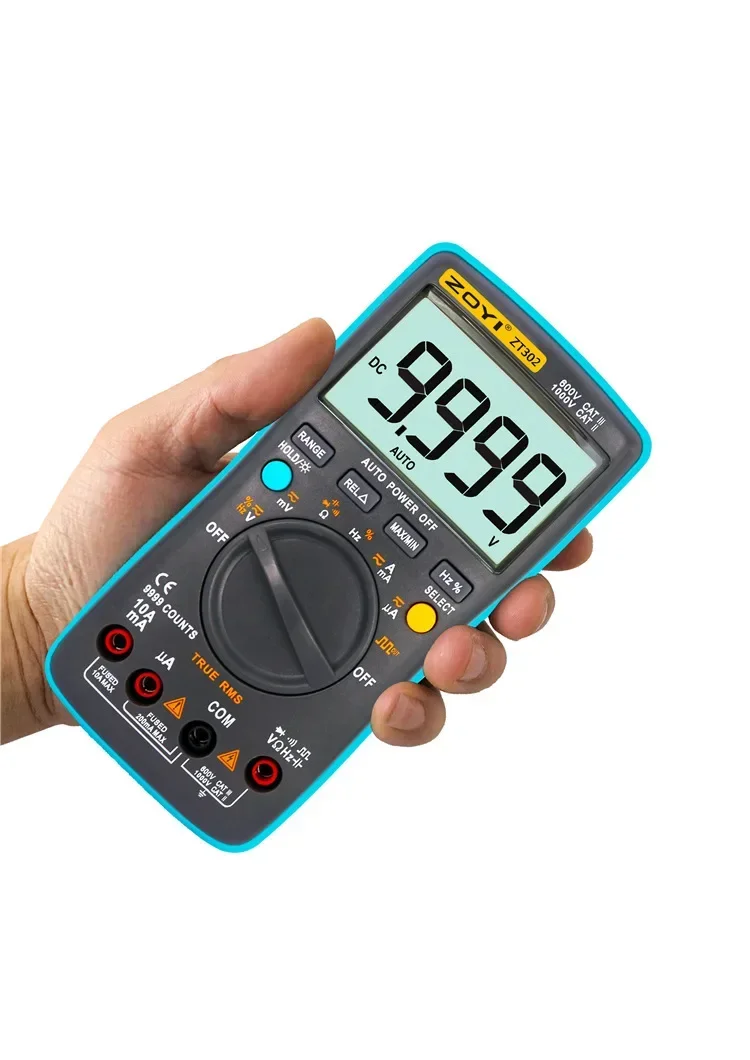ZOYI-ZT302-Electric-Measurement-9999-Multimeter-Automatic-Range-True ...