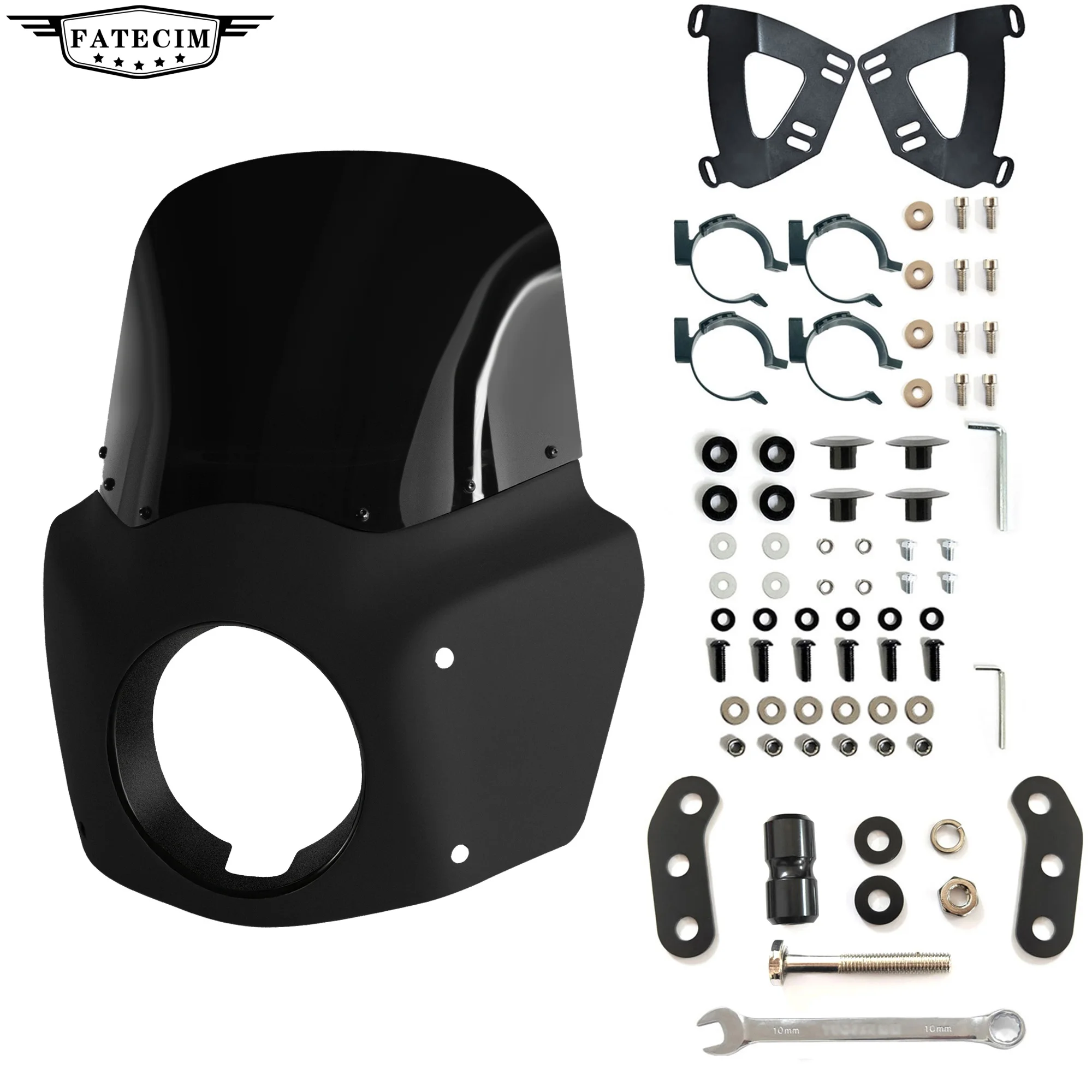 11" Windshield Motorcycle Matte Black Shell Front Fairing Road Warrior ...