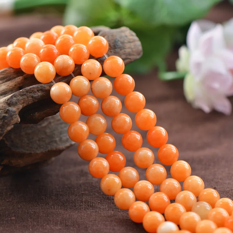 Joanlyn Cuentas de Jade naranja de grado A, varios tonos naturales, 6mm ...