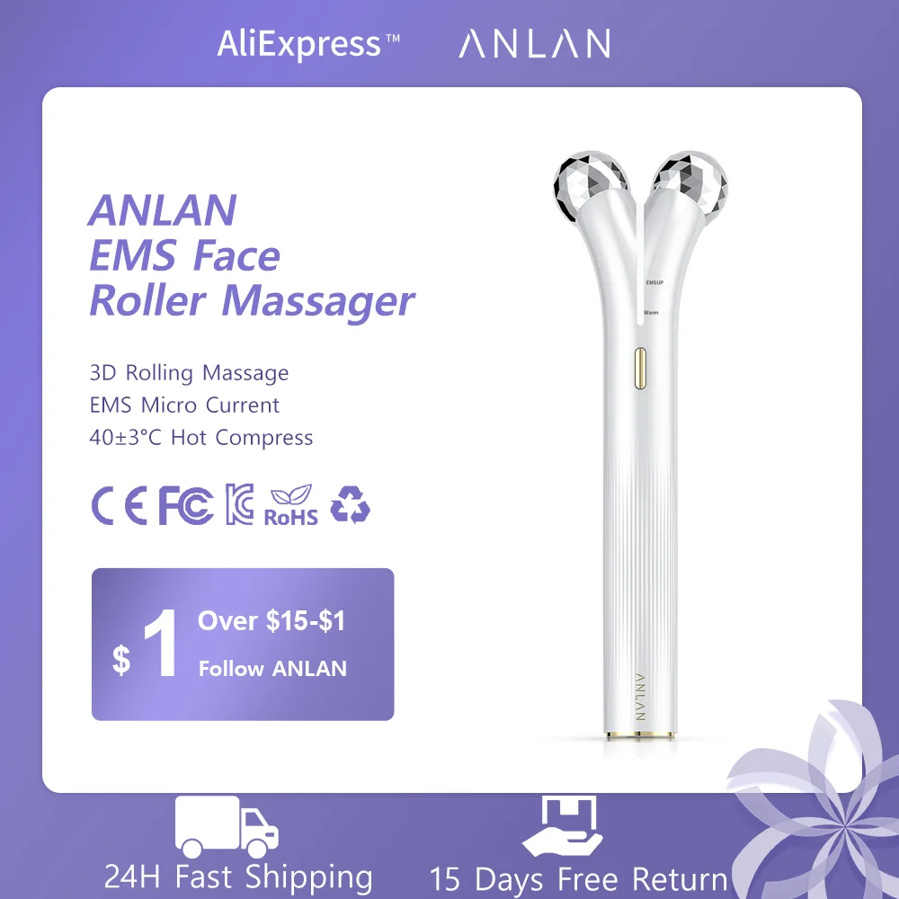 Anlan Ems Face Roller Electric V Face Massagers Microcurrent Face Lift Beauty Machine Slimmer ...