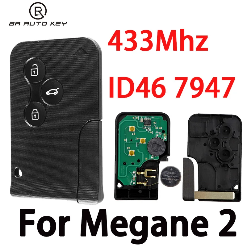 3 Botões Smart Remote Car Key Fob para Renault Megane 2 Scenic Remote ...