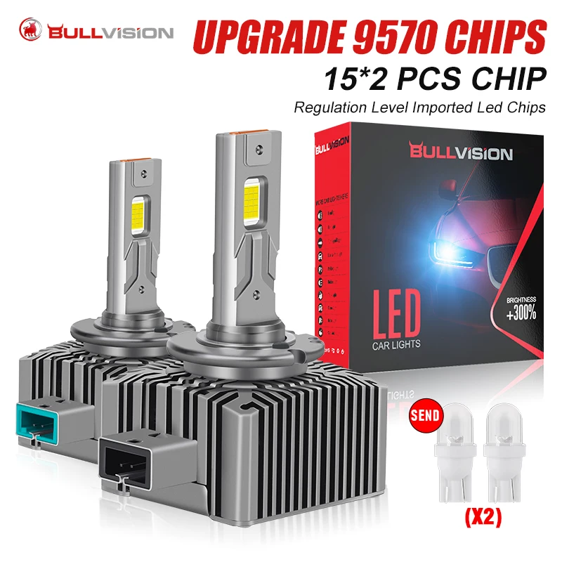 Bullvision-D1S-D3S-LED-Headlights-HID-D2S-D4S-D5S-D8-Turbo-LED-30000LM ...