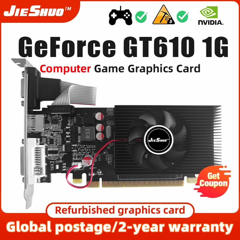 JIESHUO-Graphics-Card-NVIDIA-GT-610-1GB-48SP-64BIT-GPU-gt610-1g ...