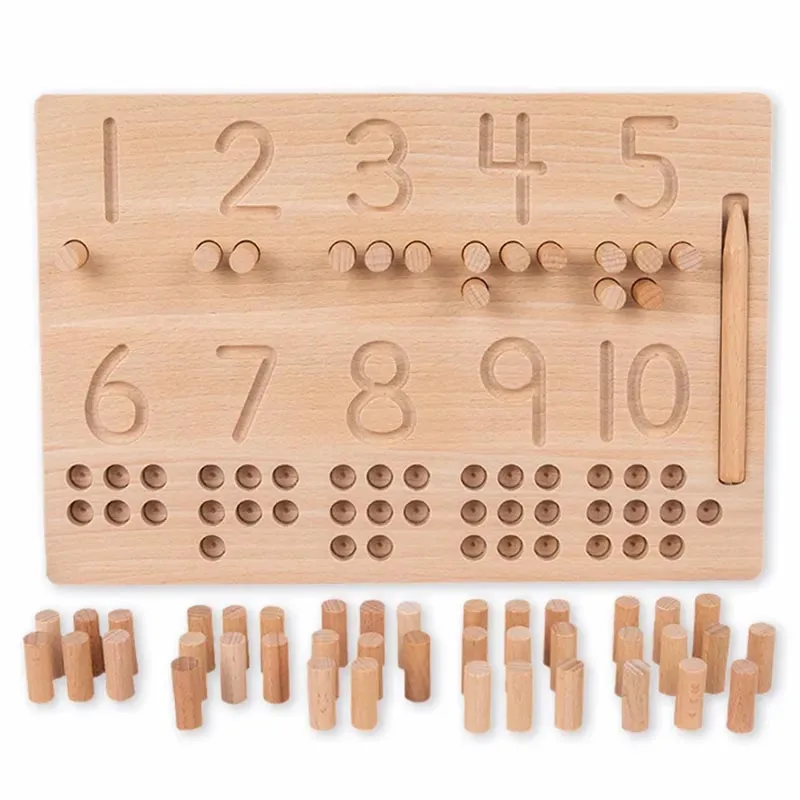 Montessori-Number-Puzzle-Sorting-Toys-Toddlers-1-10-Digit-Tracing-Board ...