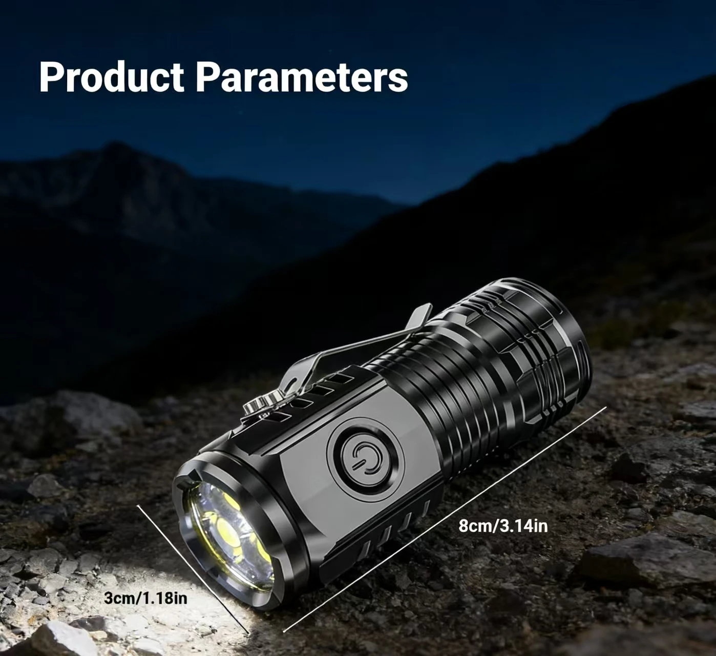 Super Bright Mini Flashlights With Pen Clip Built in Battery USB Charge ...