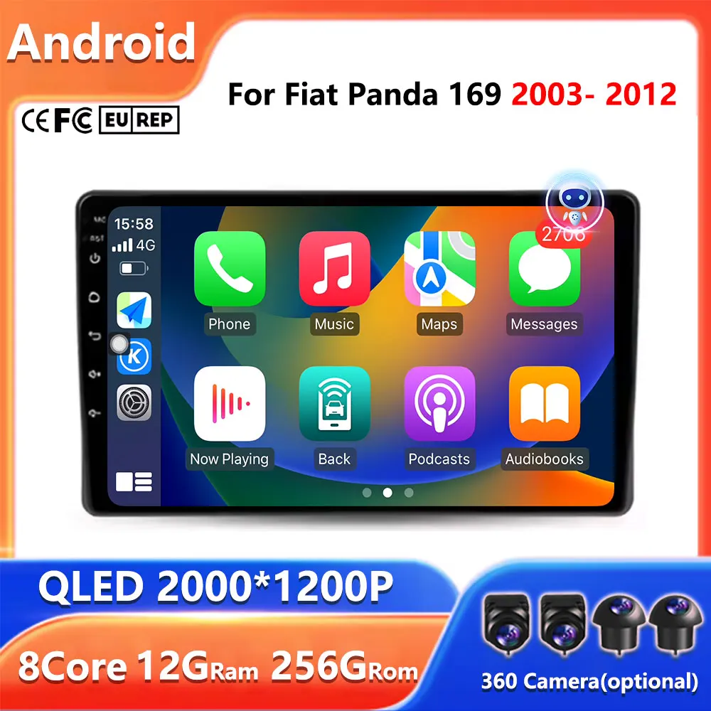 Android Auto Carplay Car Radio Multimedia Player For Fiat Panda 169 ...