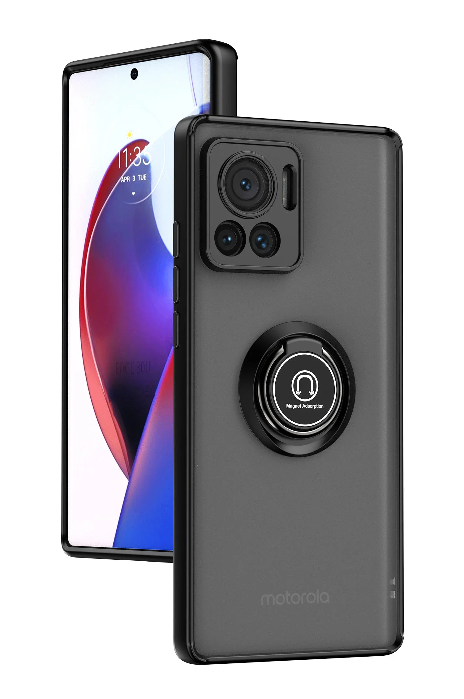 Magnetic-Metal-Ring-Holder-Phone-Case-For-Motorola-Moto-Edge-30-Ultra ...