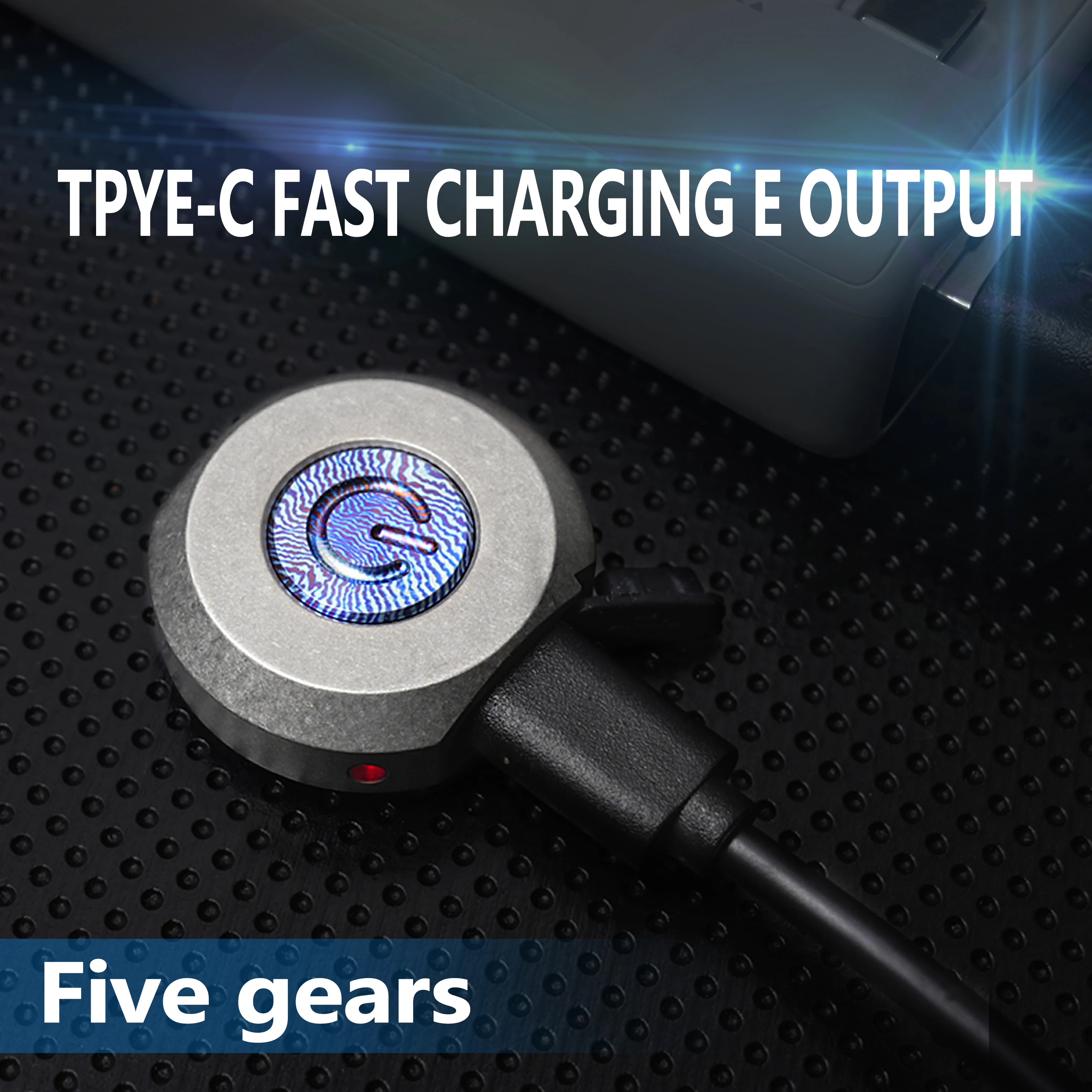 Titanium-Alloy-Mini-Flashlight-Key-Chain-Type-C-Usb-Rechargeable-With ...