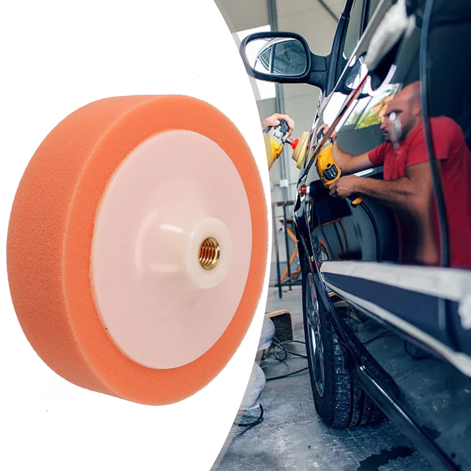 6-150mm-Foam-Buff-Head-Pad-Backing-Plate-Orange-Cushion-Pattern-Round ...