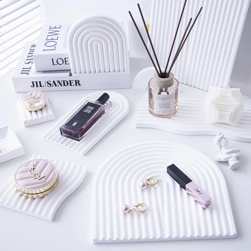 Classic-Photo-Props-White-Wave-Textures-Tray-for-Small-Items-Trinket ...