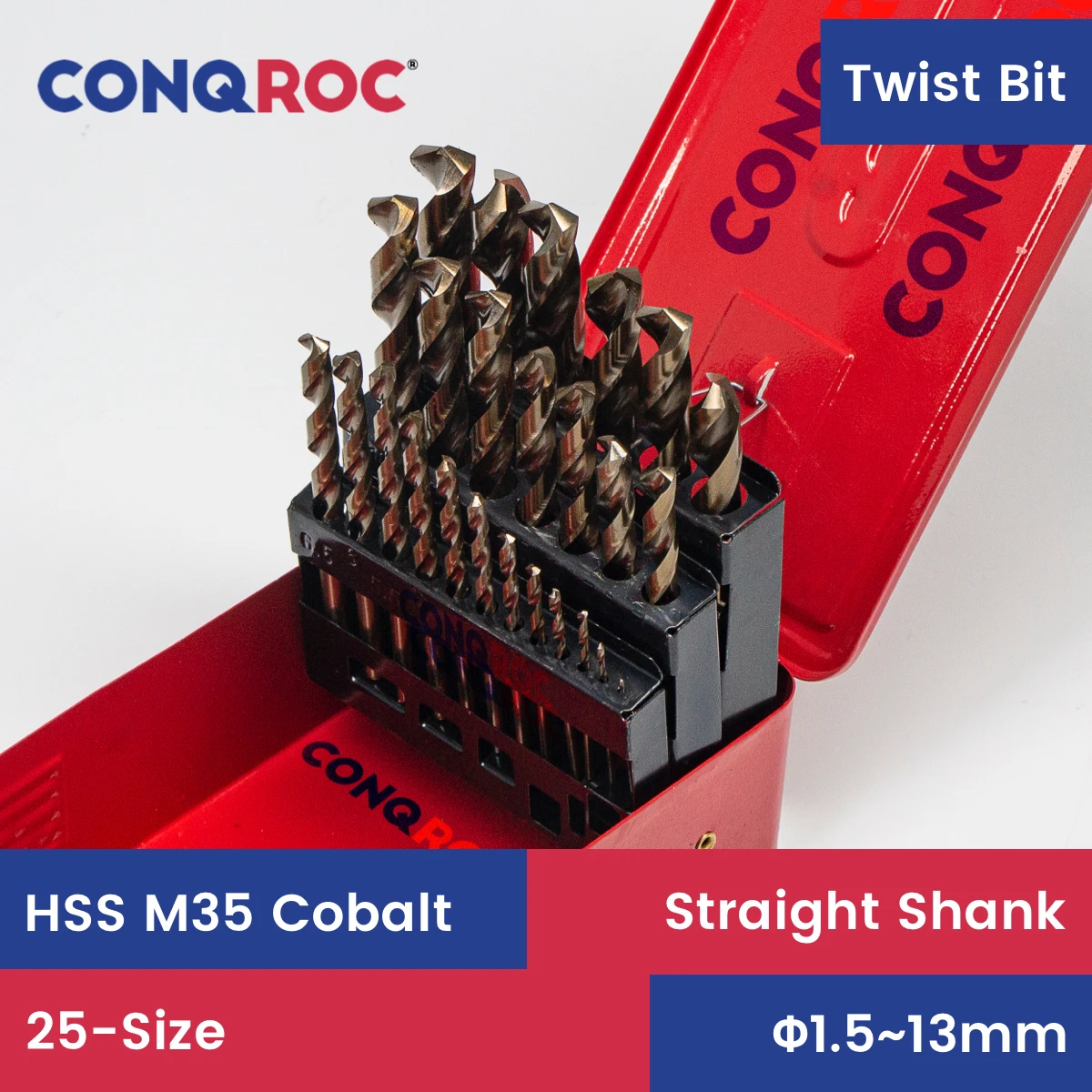 HSS-M35-Set-Bit-Bor-Putar-Kobalt-Shank-Lurus-dengan-Case-Logam-Kualitas ...