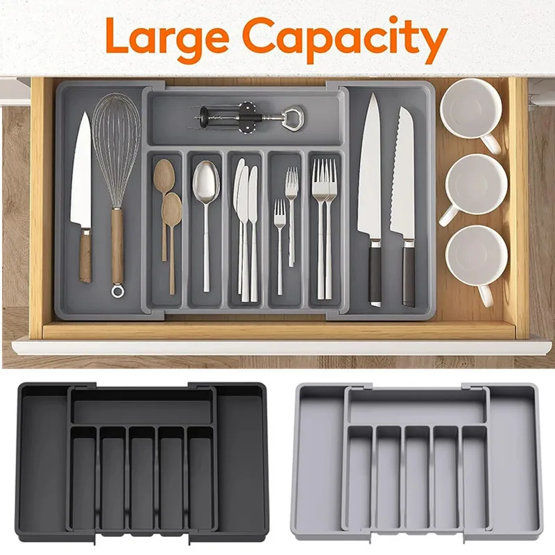 Expandable-Utensils-Tray-Drawer-Organizer-Kitchen-Cutlery-Storage-Box ...