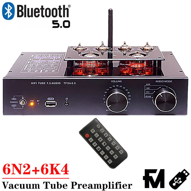 Classic-6922-Line-Tube-Preamp-Bluetooth-5-0-Class-A-Audiophile-6N2-6K4 ...
