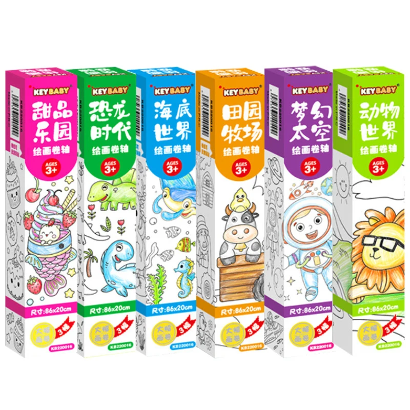 Children-Coloring-Paper-Roll-DIY-Wall-Sticky-Color-Filling-Paper-With ...