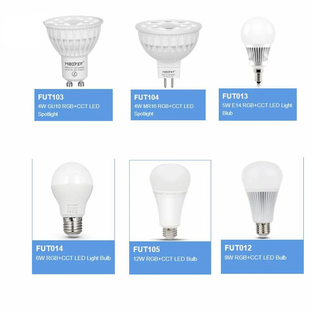 MiLight AC85V-265V 110V 220V E27 E14 GU10 MR16 4W 5W 6W 9W 12W RGB+CCT ...