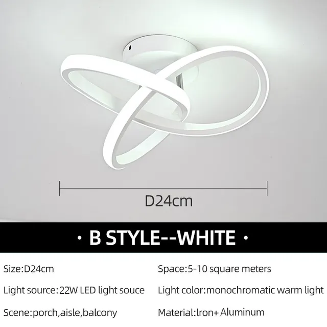 Modern LED Ceiling Light Acrylic Trefoil Dimmable Black White And Gold ...