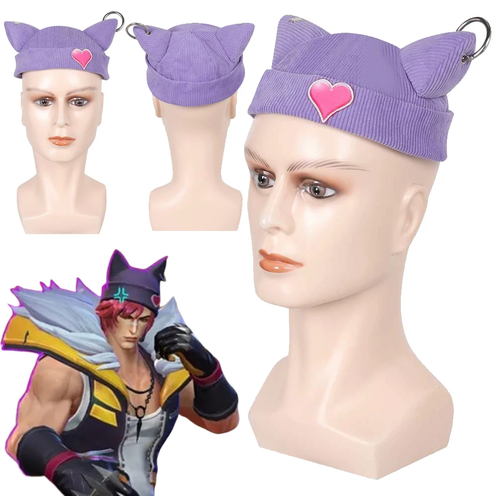 Heartsteel-Cosplay-Beanie-Cap-Set-chap-u-roxo-gorros-chapelaria-jogo ...