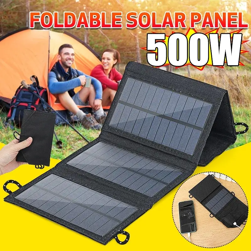 500W-Portable-Polysilicon-Solar-Panel-Charger-USB-5V-DC-Foldable-Solar ...