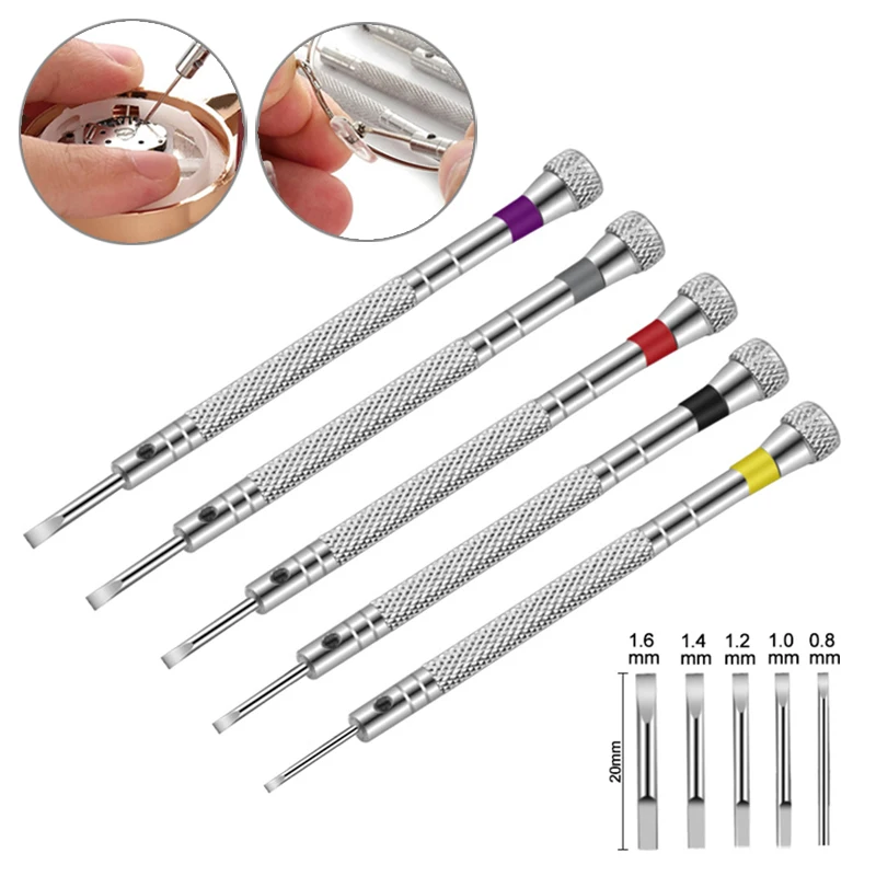 5pcs/set 0.8-1.6mm Steel Screwdriver for Watch Repairing Portable Watch ...