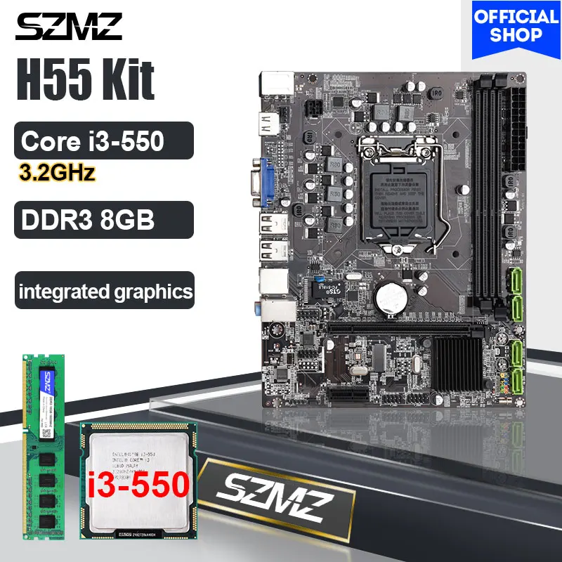 SZMZ-H55-Desktop-office-Motherboard-Kit-with-core-i3-550-processor-8GB ...