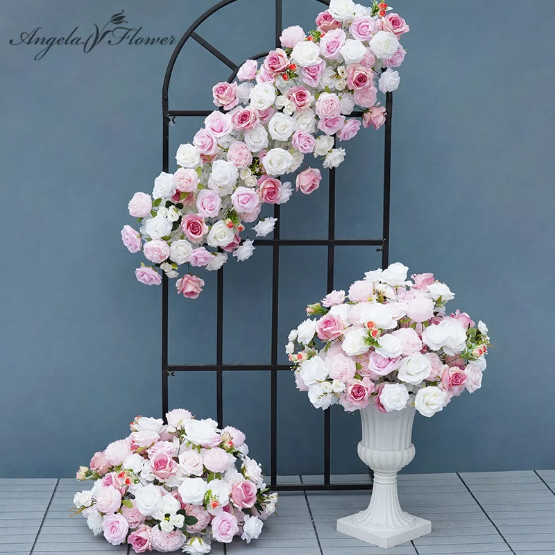Blush Pink White Rose Event Table Centerpiece Ball Wedding Backdrop ...