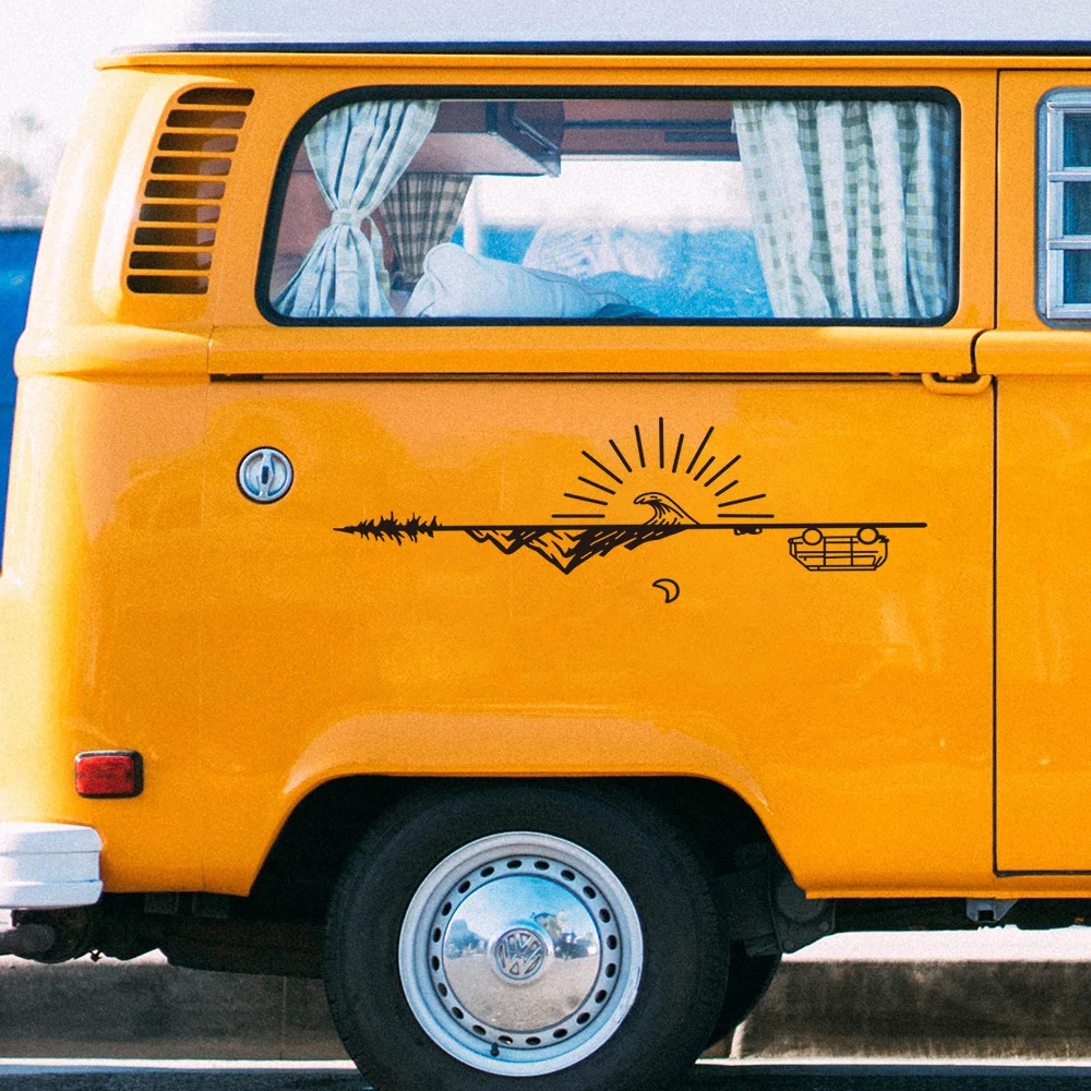 Car-Bumper-Stickers-Nature-Camping-On-Line-In-Circle-Decals-Vanlife-Van ...