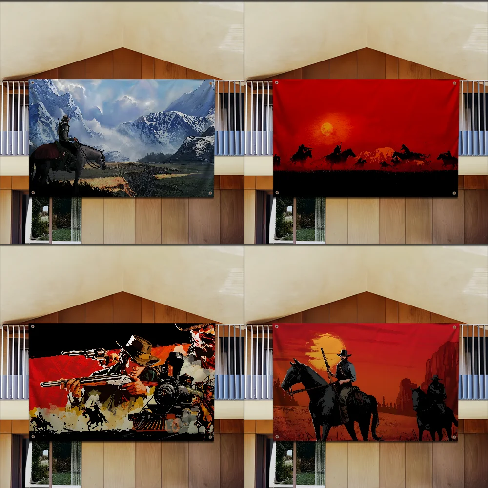 Cowboy Red Dead R-Redemption 2 Flag For Garden Flags Party Living Room ...